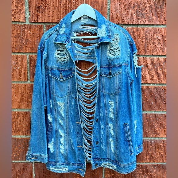 Cello | Jackets & Coats | Ripped Womans Jean Jacket | Poshmark